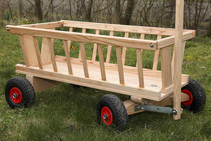 Handgemaakte houten bolderkar - Landleven