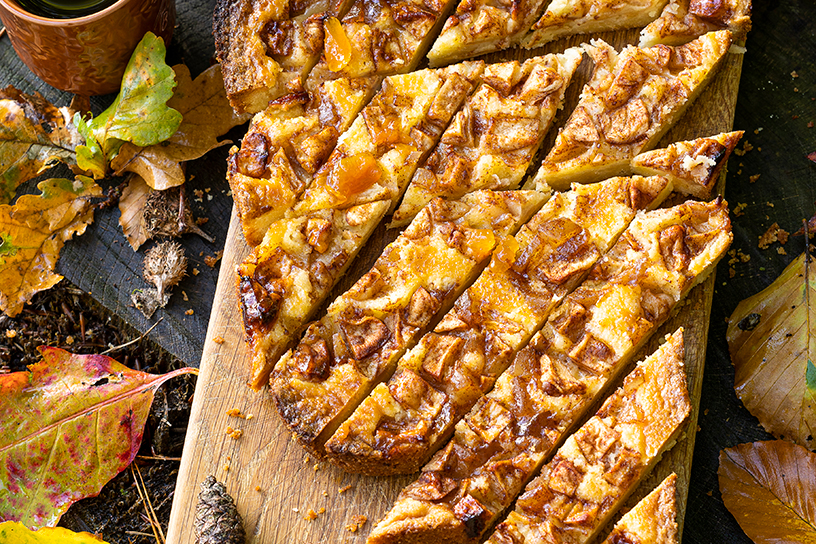 Recept voor appelboterkoek.