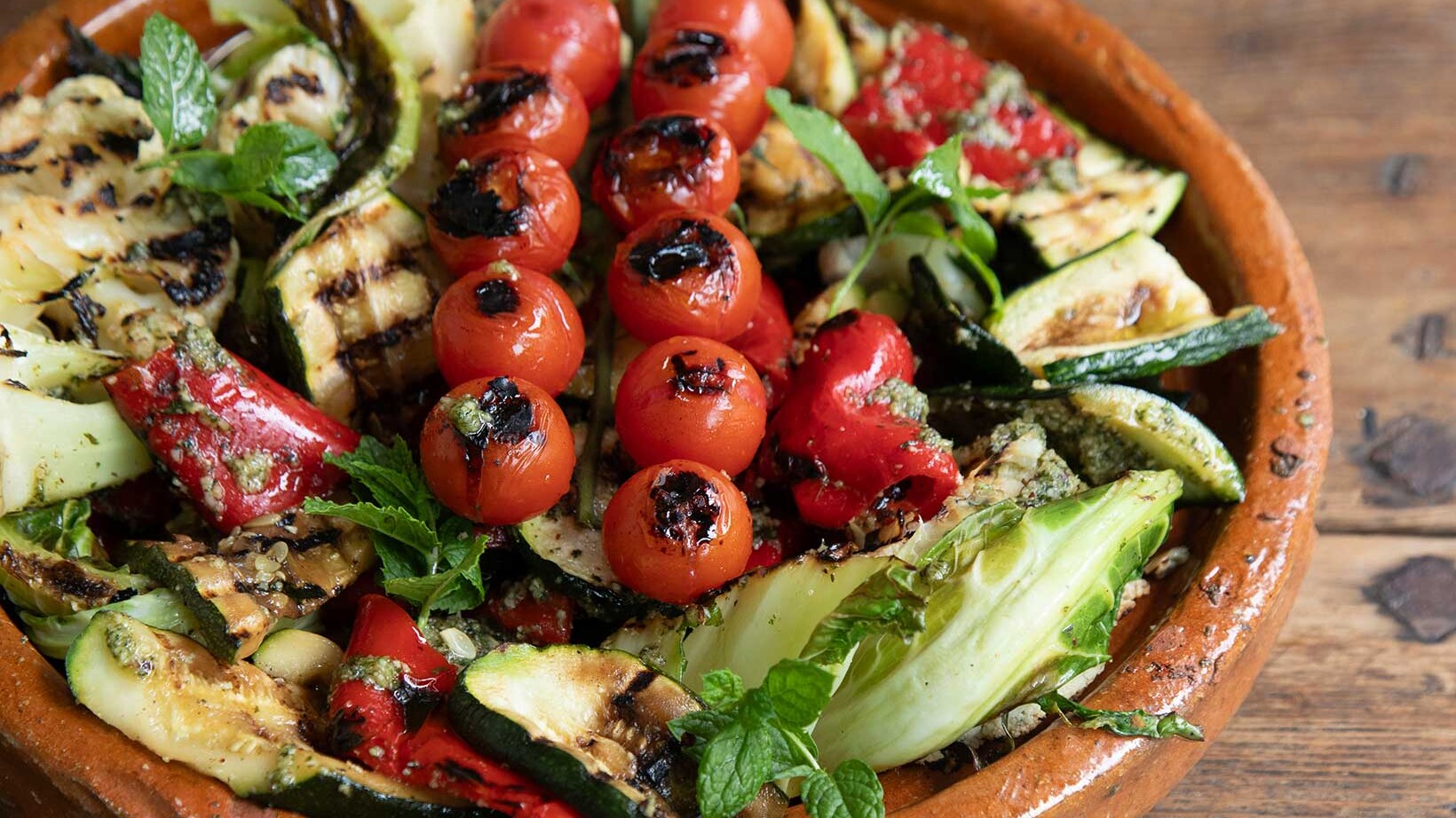 Gegrilde groentes met muntpesto - Landleven
