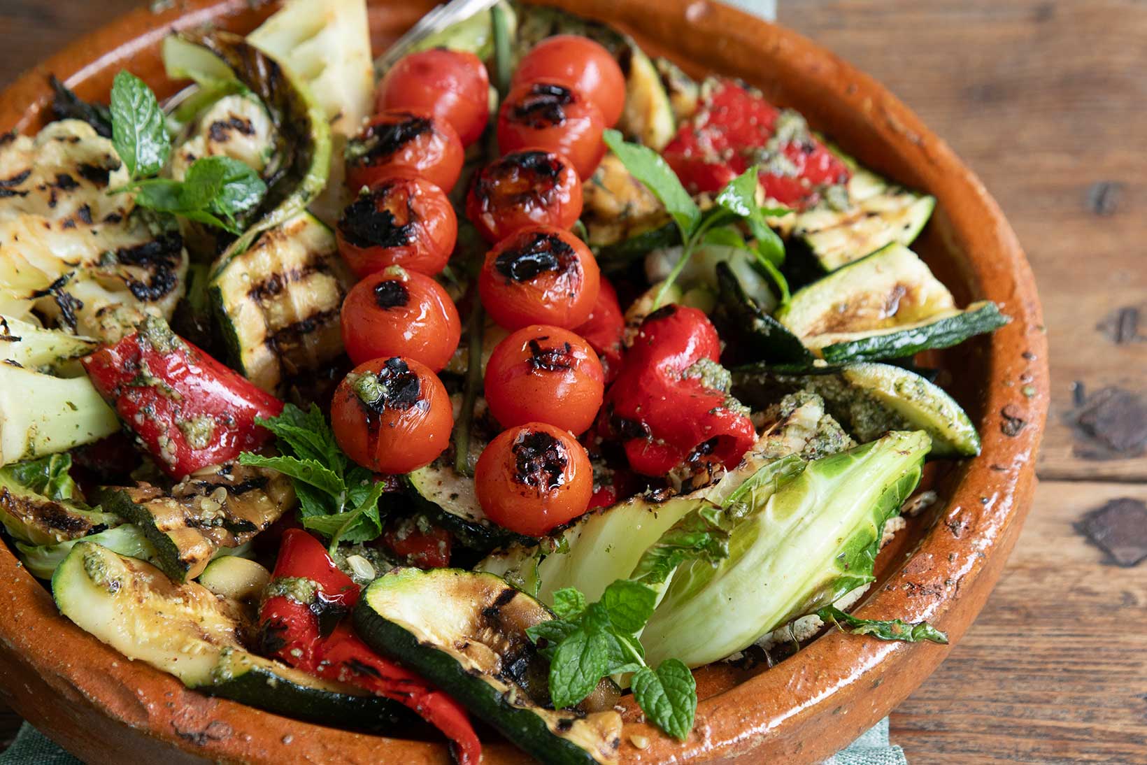 Gegrilde groentes met muntpesto - Landleven